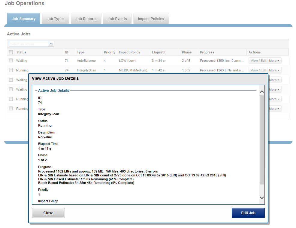 Onefs Job Engine Monitoring And Reporting Unstructured Data Quick Tips